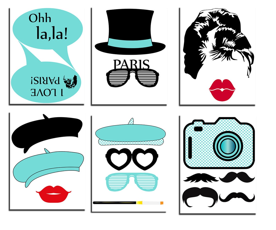 Breakfast at Tiffany's Photo Booth Props: paris PARTY Props Printable ...