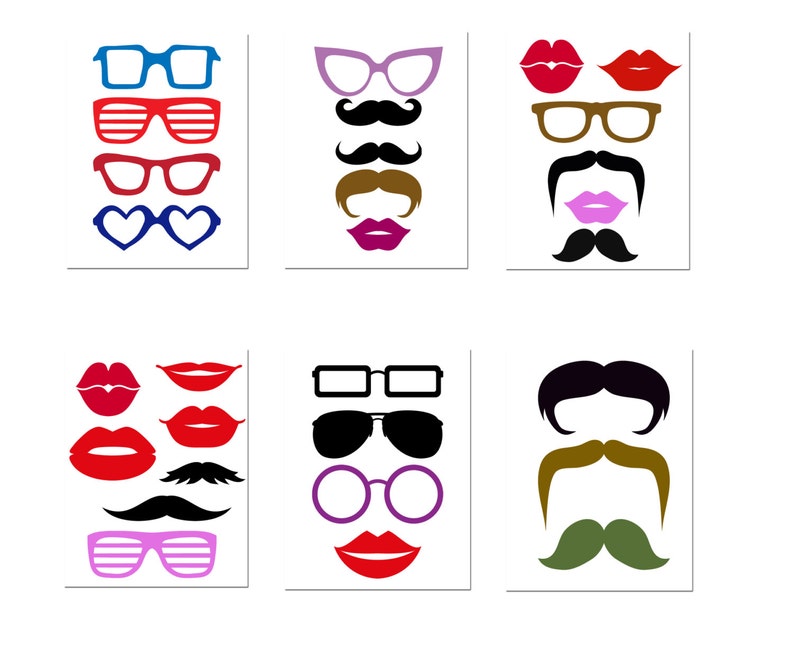 Photo Booth Props Printable props Printable Mustache Photo Booth Props ...