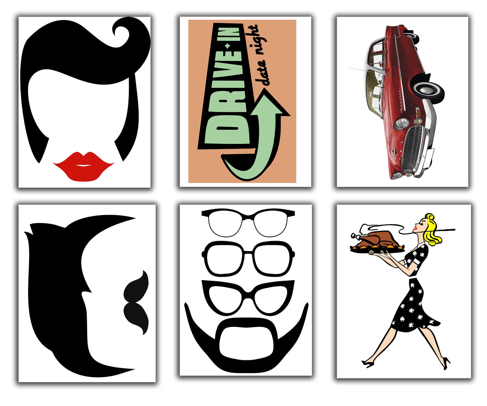 50s Party Photo Booth Props: birthday PARTY Props - Etsy