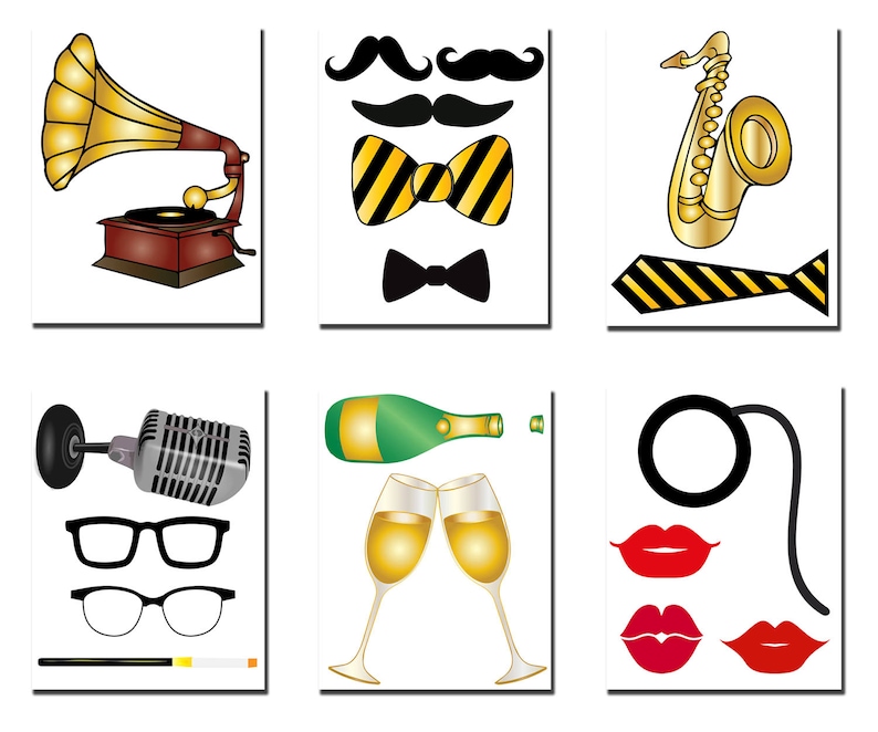 20s Party Photo Booth Props: gatsby PHOTO Props - Etsy