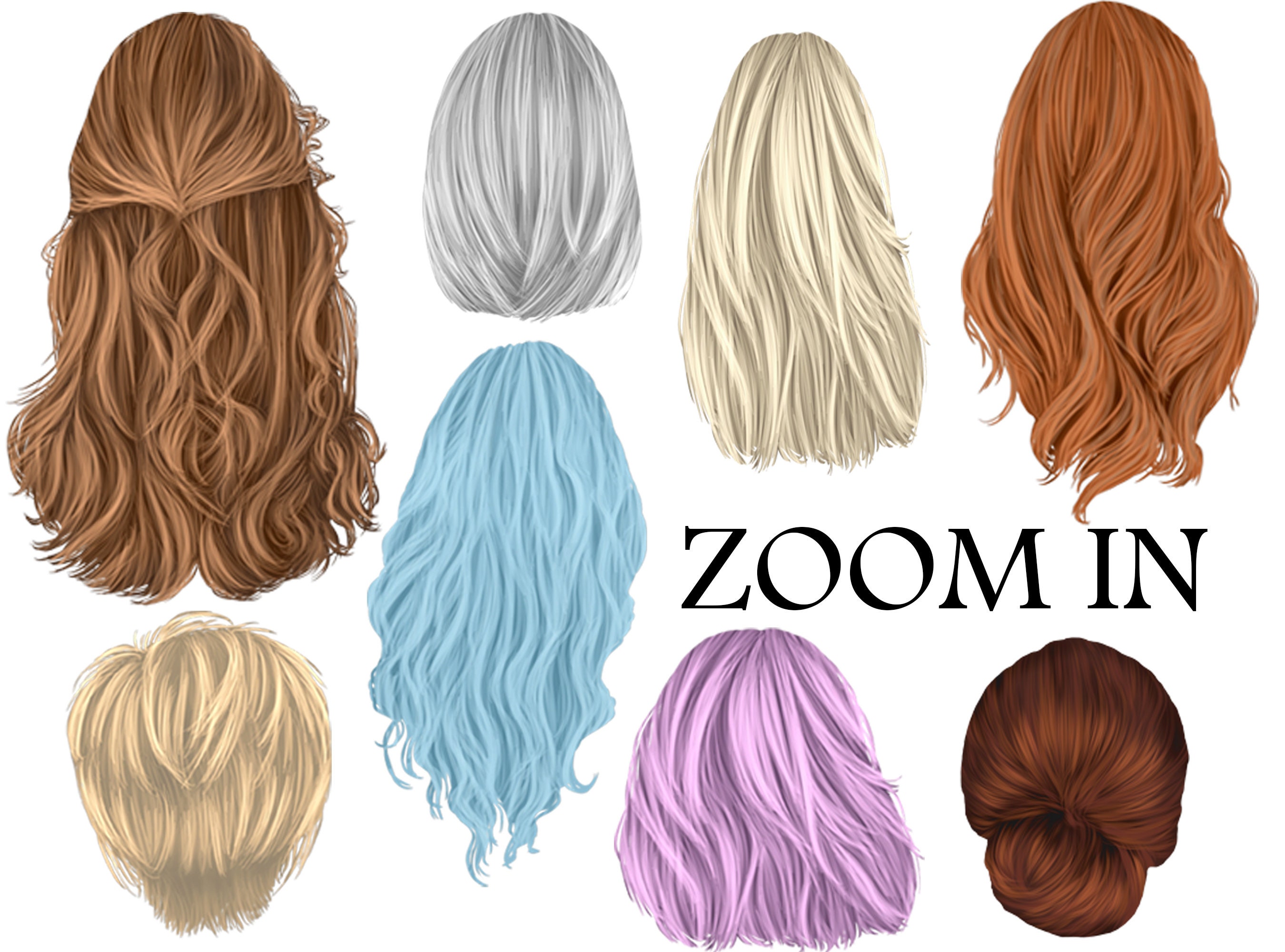 Hairstyles Clipart Girls Hair Clipart Hair Clip Art Womans - Etsy Canada