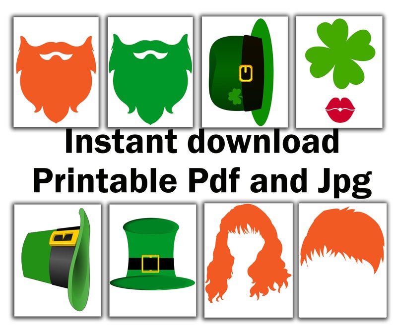 St. Patrick's Day Photo Booth Props: Irish Party Decorations (digital ...