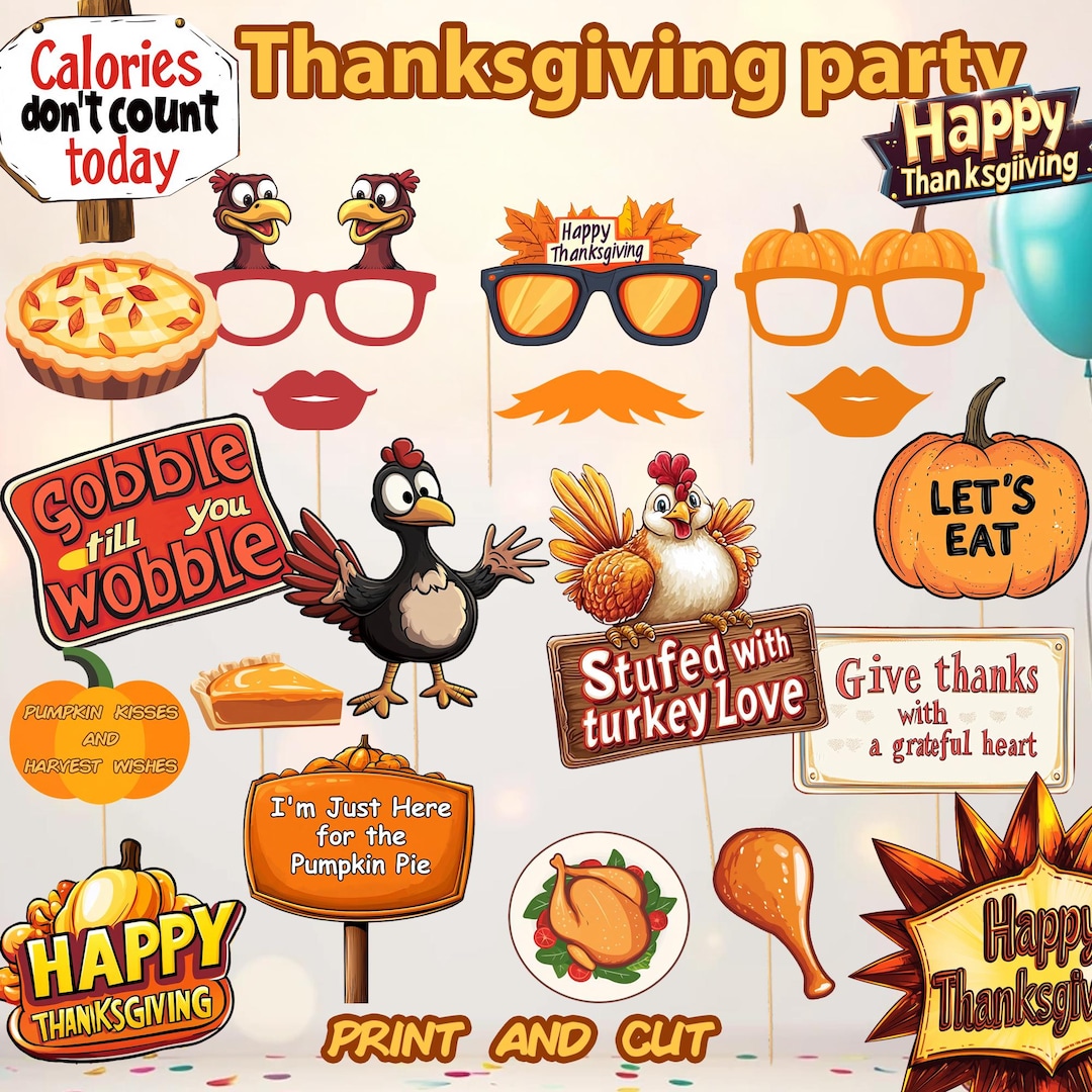 Thanksgiving Photo Booth Props: thanksgiving PARTY Props Party Supplies ...