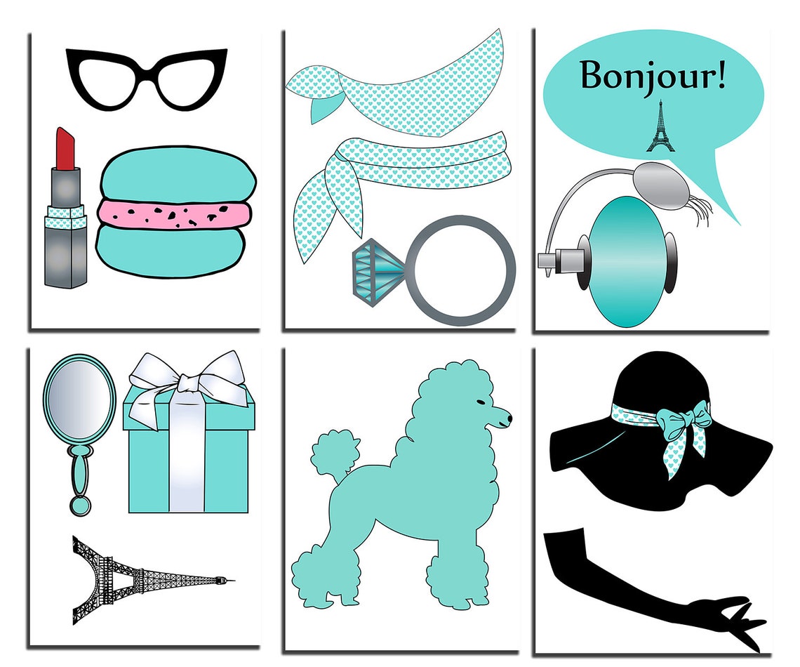 Breakfast at Tiffany's Photo Booth Props: paris PARTY Props Printable ...