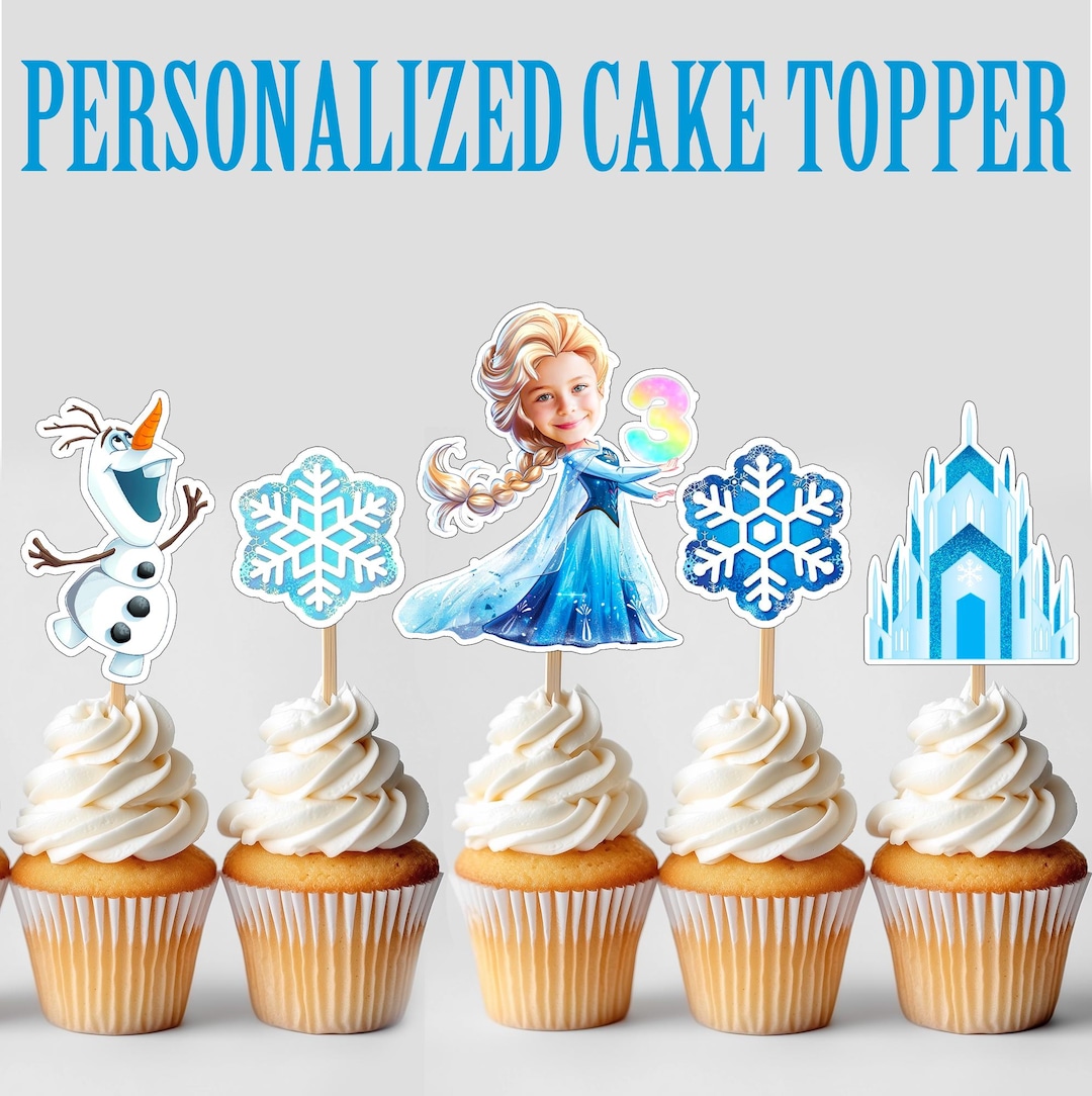 Frozen Elsa Birthday Cupcake Toppers SET, Personalized Frozen Elsa ...