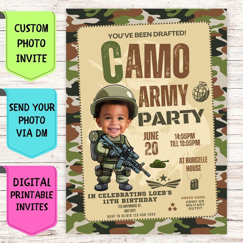 Soldier Boy Invitation - Etsy