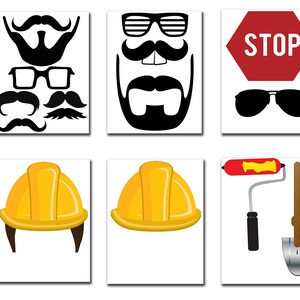 Construction Photo Booth Props: 33 Piece Printable Set (PDF) - Etsy