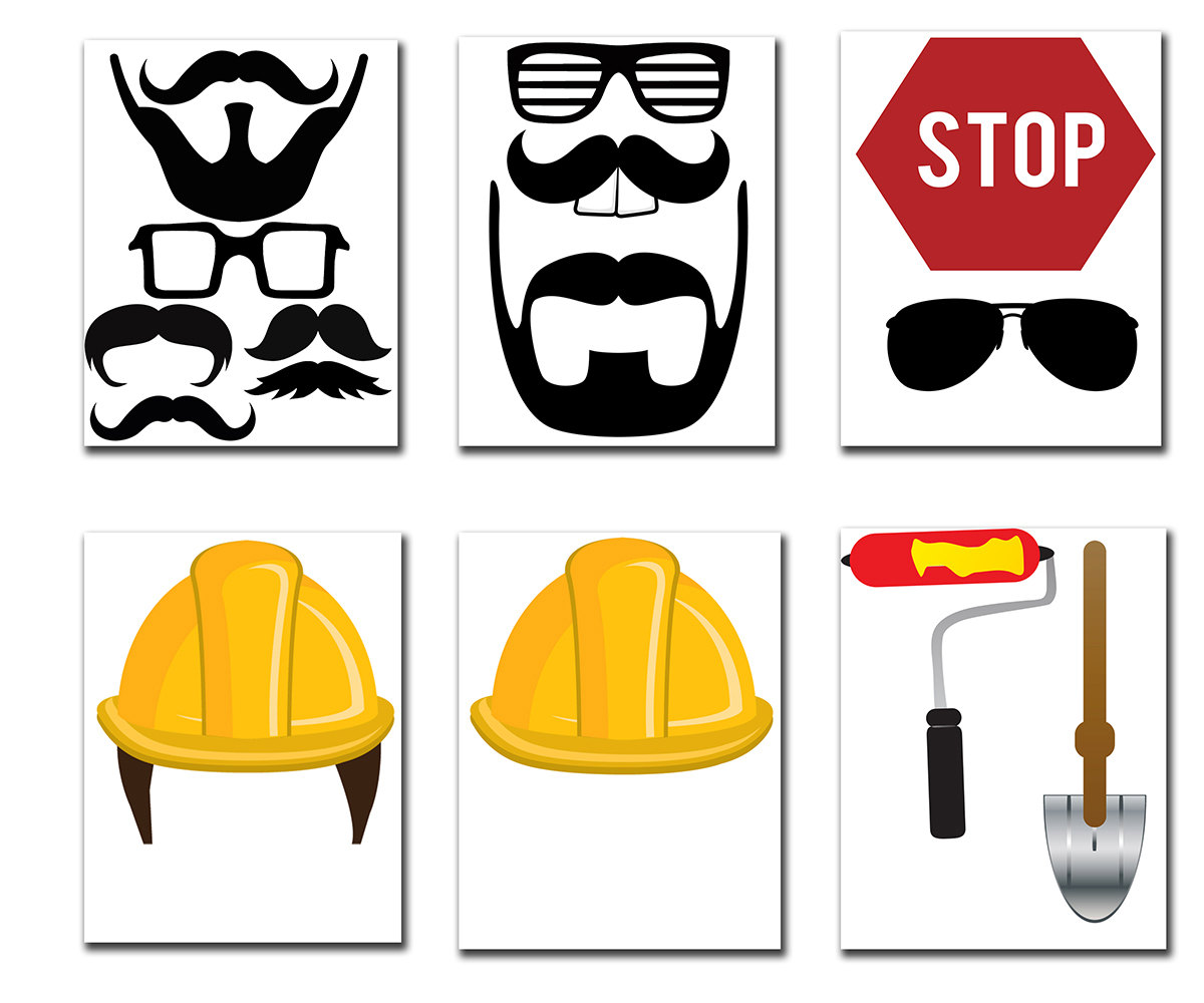 Construction Photo Booth Props: 33 Piece Printable Set (PDF) - Etsy ...