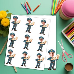 Mailman Cupcake Topper, Personalized Postman Face Cupcake Topper ...