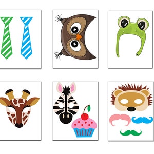 Printable Animals Photo Booth Props: animal MASK Props Animal Birthday ...