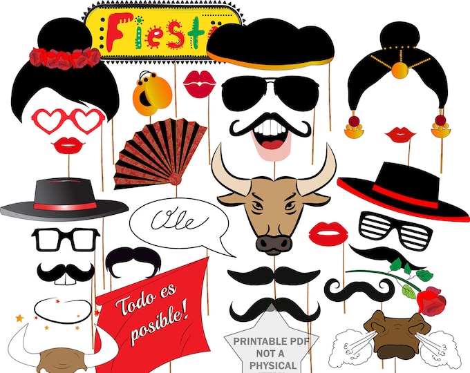 Spanish Themed Couple Photo Booth Cutout Stand Instant Download ...