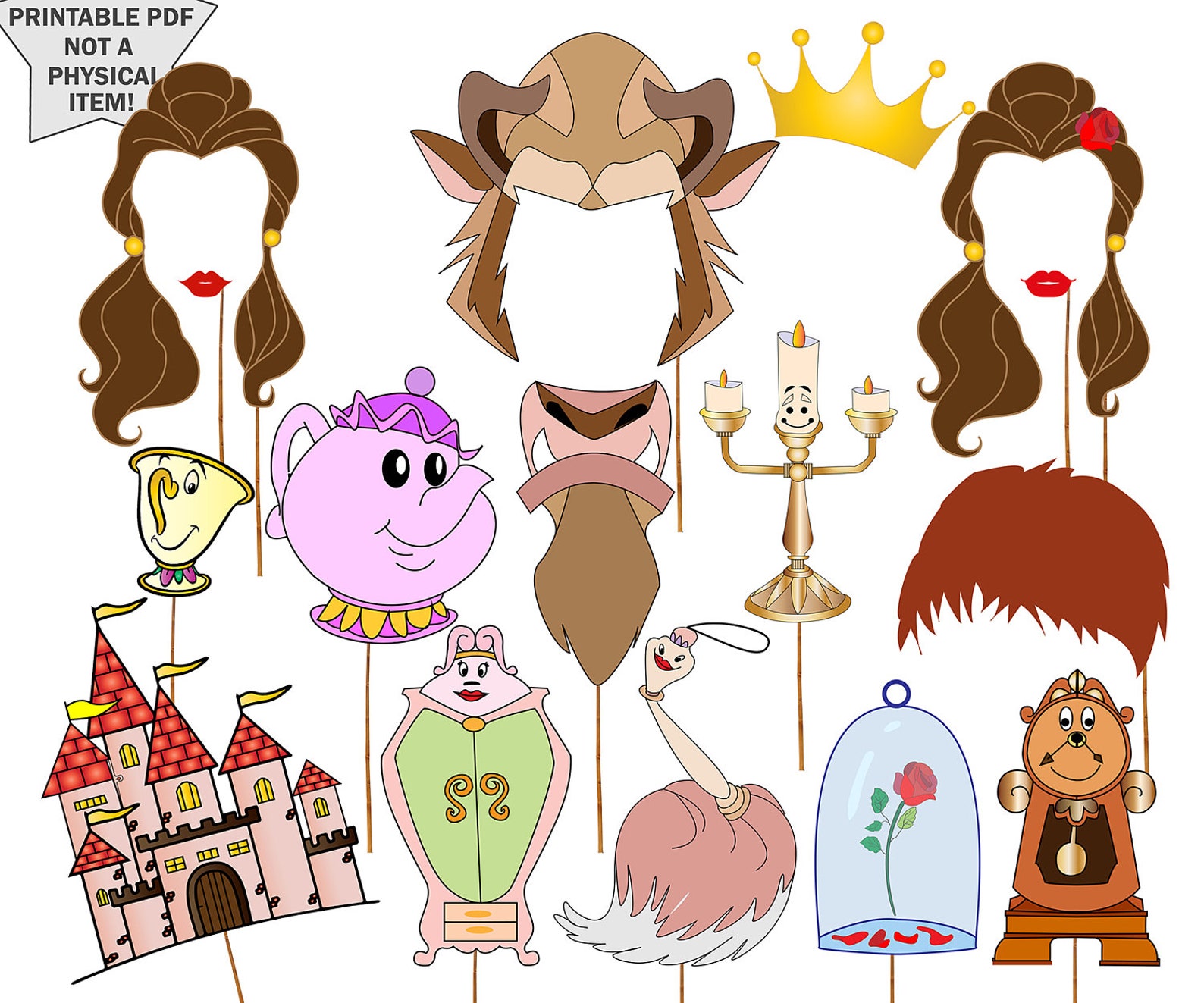 Beauty and the Beast Photo Booth Props: beauty BEAST - Etsy