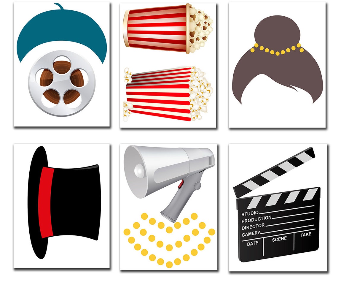 Movie Night Party Photo Booth Prop: printable MOVIE Props Movie ...