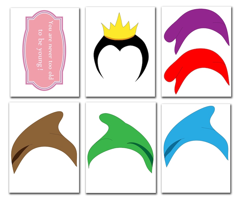 Snow White Photo Booth Props: Princess Party (printable PDF) - Etsy