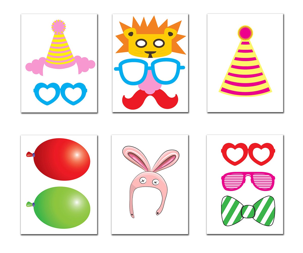 Printable Animals Photo Booth Props: animal MASK Props Animal Birthday ...