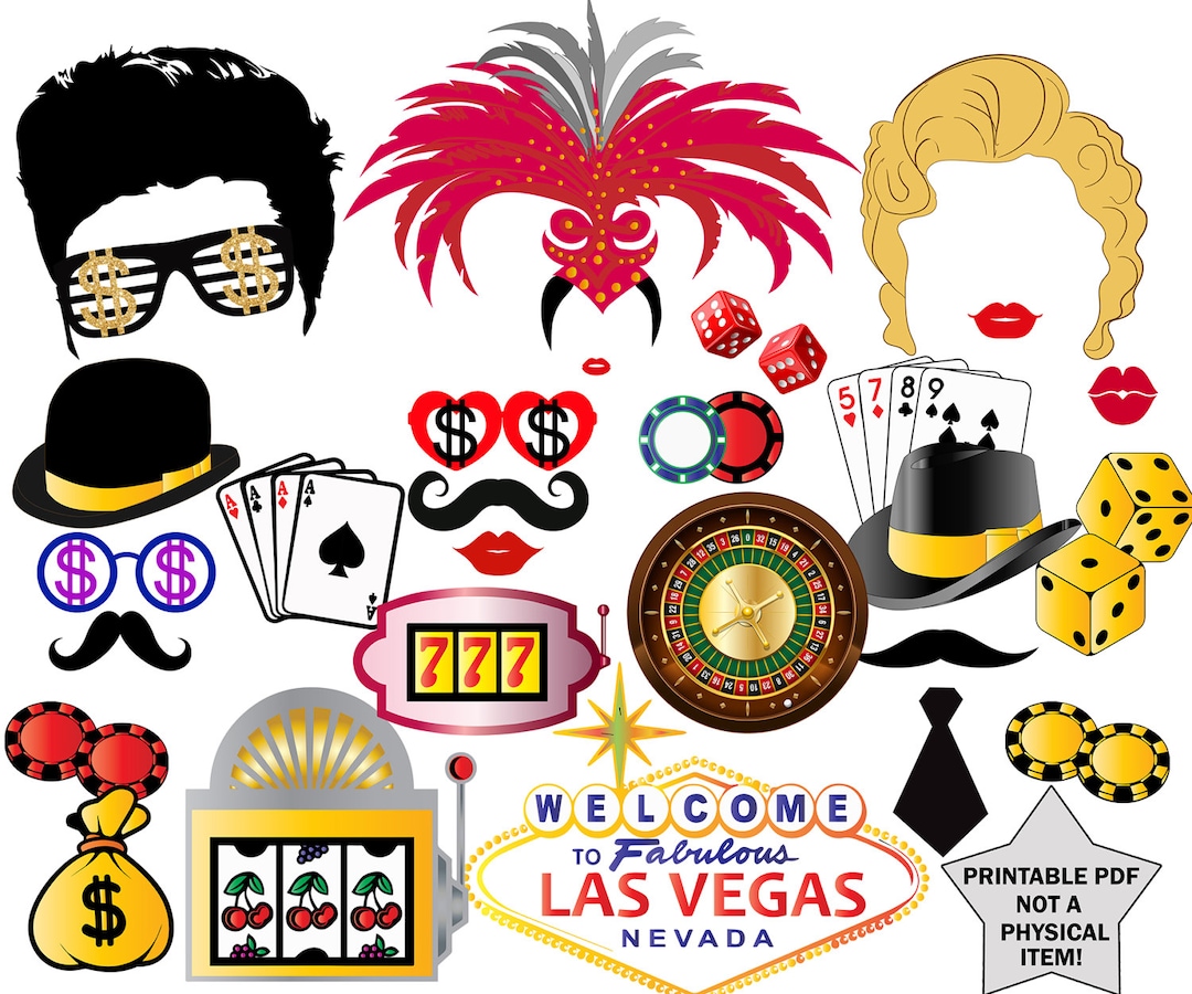 Las Vegas Party Photo Booth Props: "casino PARTY Props" Poker Party ...