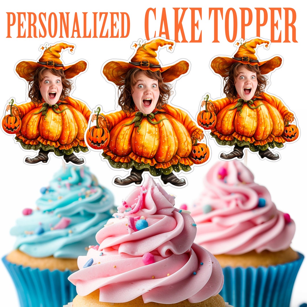 Pumpkin Cupcake Topper, Personalized Pumpkin Cupcake Topper, Printable ...