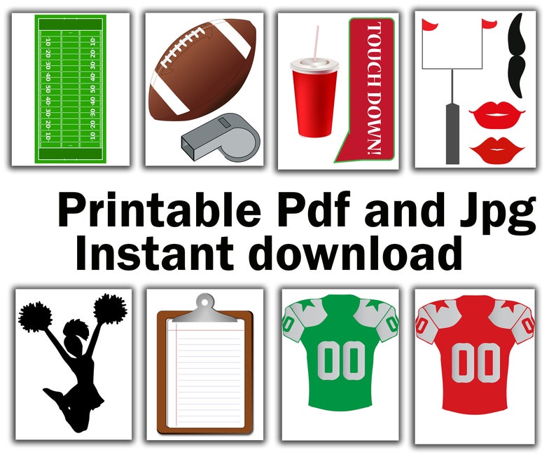 Football Photo Booth Props: super BOWL Party Sports Photobooth,football ...