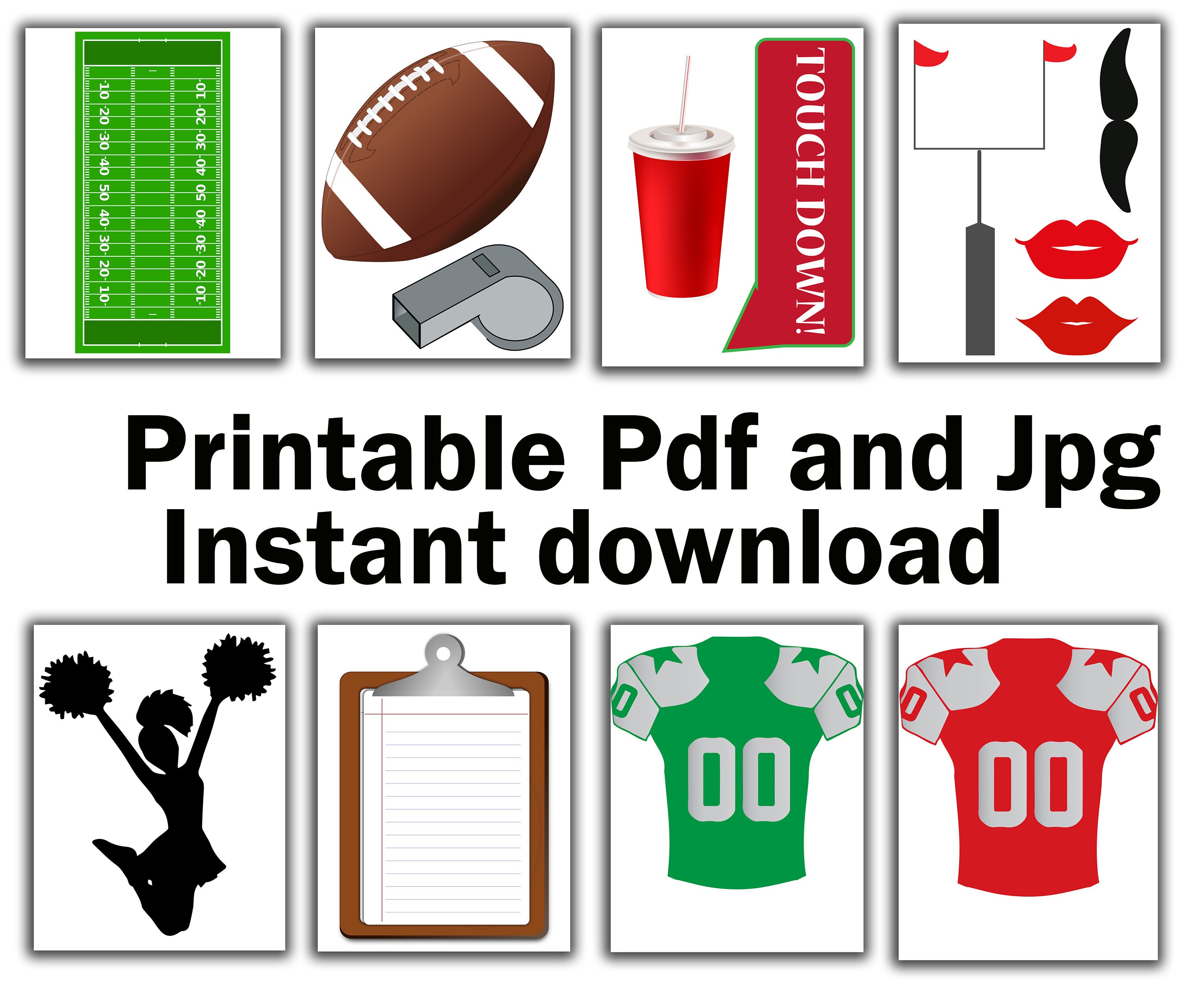 Football Photo Booth Props: super BOWL Party Sports Photobooth,football ...