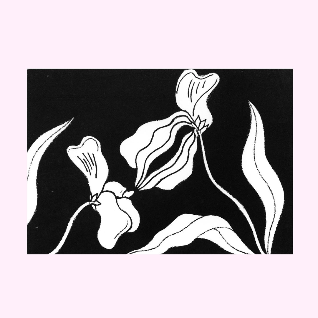 A5 Screen Print flowers - Etsy