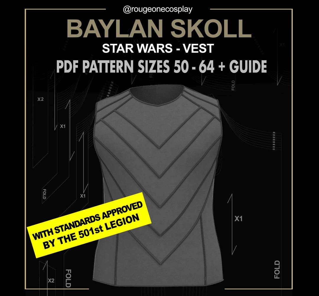 Baylan Skoll Cosplay Vest / Star Wars Cosplay Pattern / DIGITAL/ Sizes ...