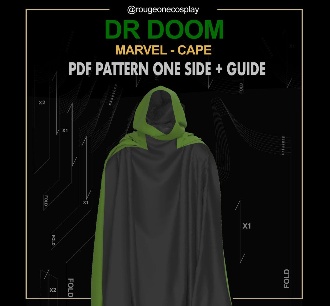 Dr Doom Cosplay Costume Cloak Marvel Cosplay Pattern DIGITAL One Size ...