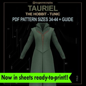 Tauriel Cosplay Pattern Schnittmuster Kostüm the Hobbit DIGITAL Pattern ...