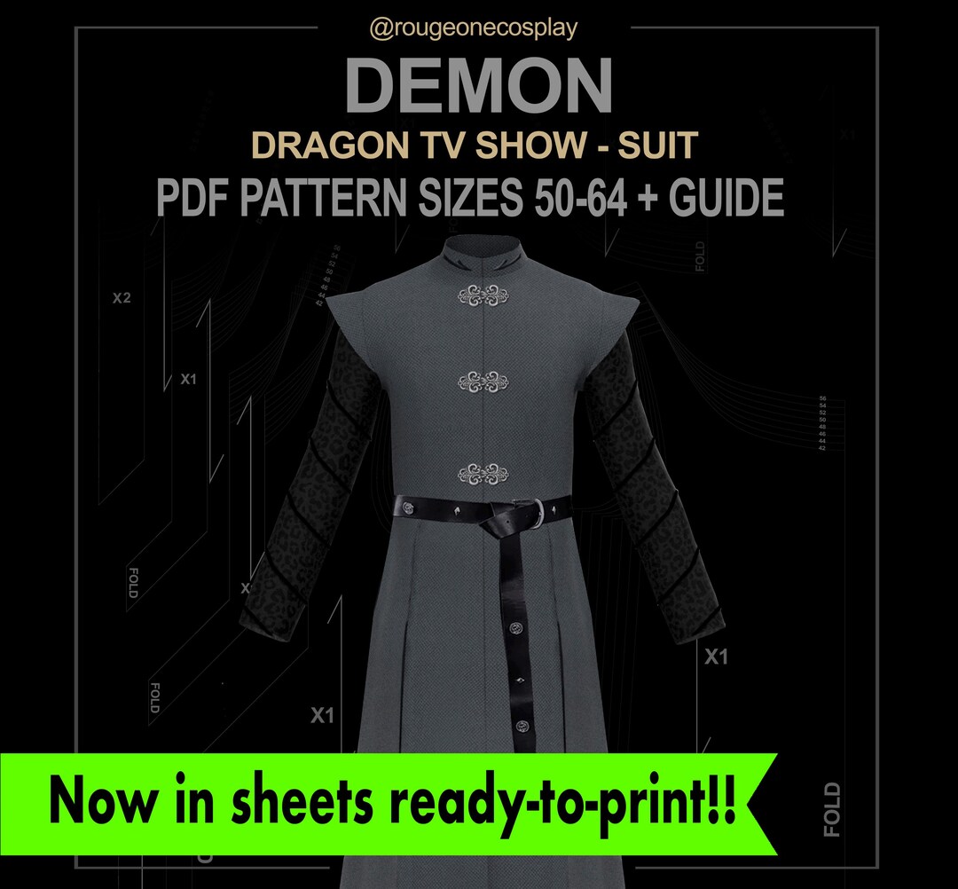 Demon Costume DIGITAL Pattern PDF Sizes 50-64 Guide / Tunic - Etsy