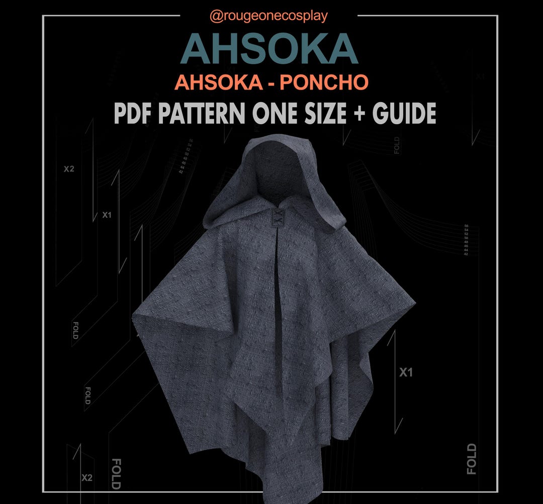 Ahsoka Sewing Pattern Poncho Starwars Cosplay Pattern DIGITAL One Size ...