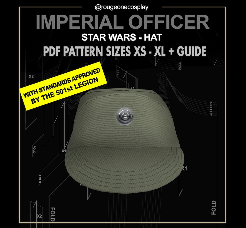Imperial Officer Hat Pattern: Star Wars Cosplay (sizes SX - XL ...