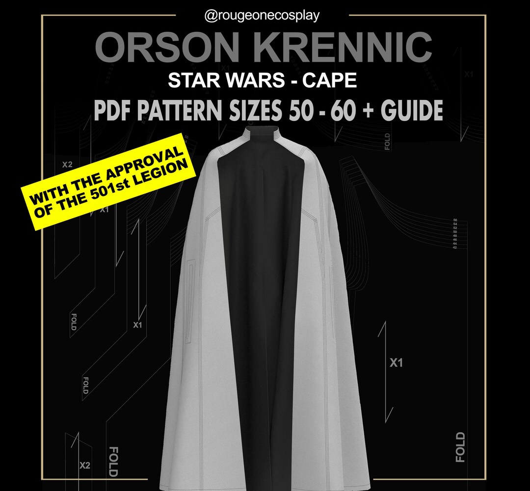 Krennic Costume Cape DIGITAL Sizes 50-64 Guide - Etsy Australia