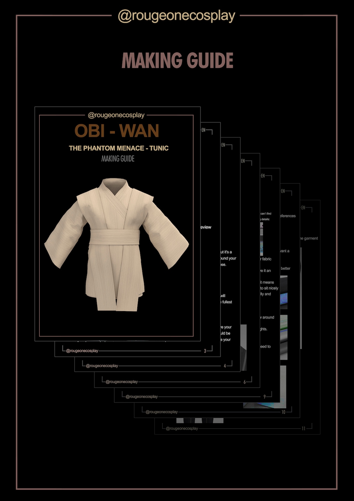 Obi Wan Sewing Pattern Tunic DIGITAL Sizes 50-64 + Guide / Jedi Suit - Etsy