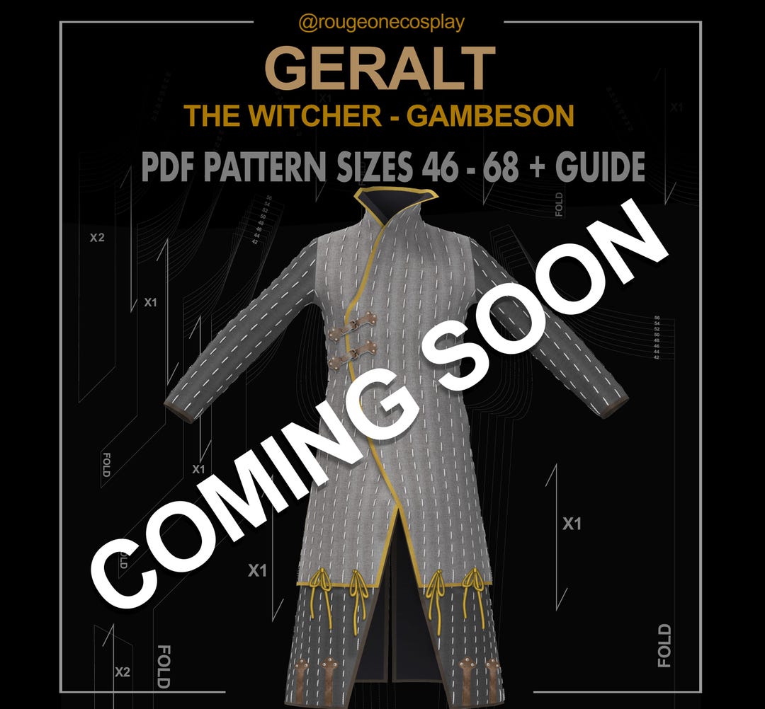 The Witcher Geralt Sewing Pattern Gambeson DIGITAL Sizes 46-68 Guide - Etsy