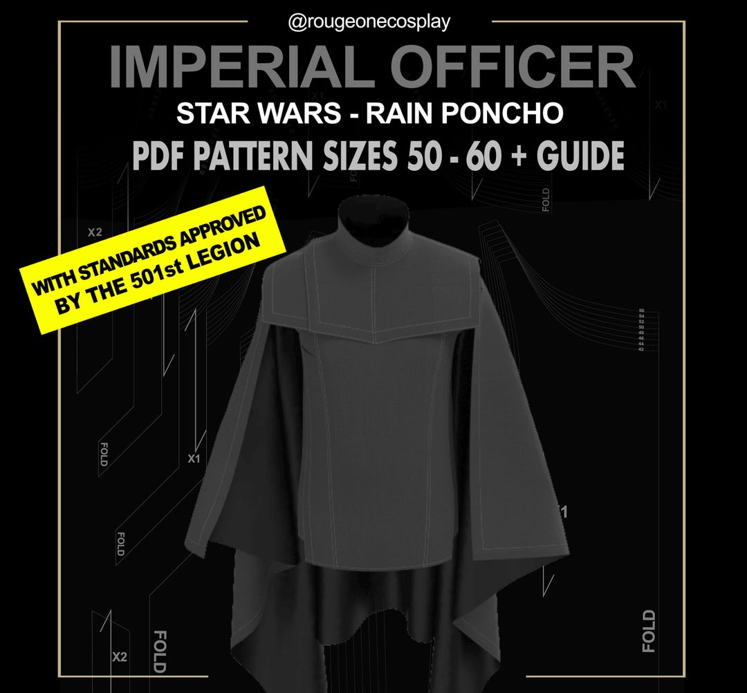 Imperial Officer Rain Poncho Costume DIGITAL Sizes 46-64 + Guide - Etsy