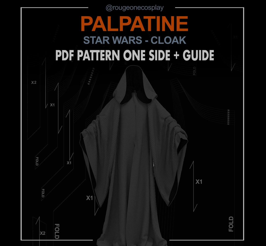 Palpatine Cosplay Costume Cloak Starwars Cosplay Pattern DIGITAL One ...