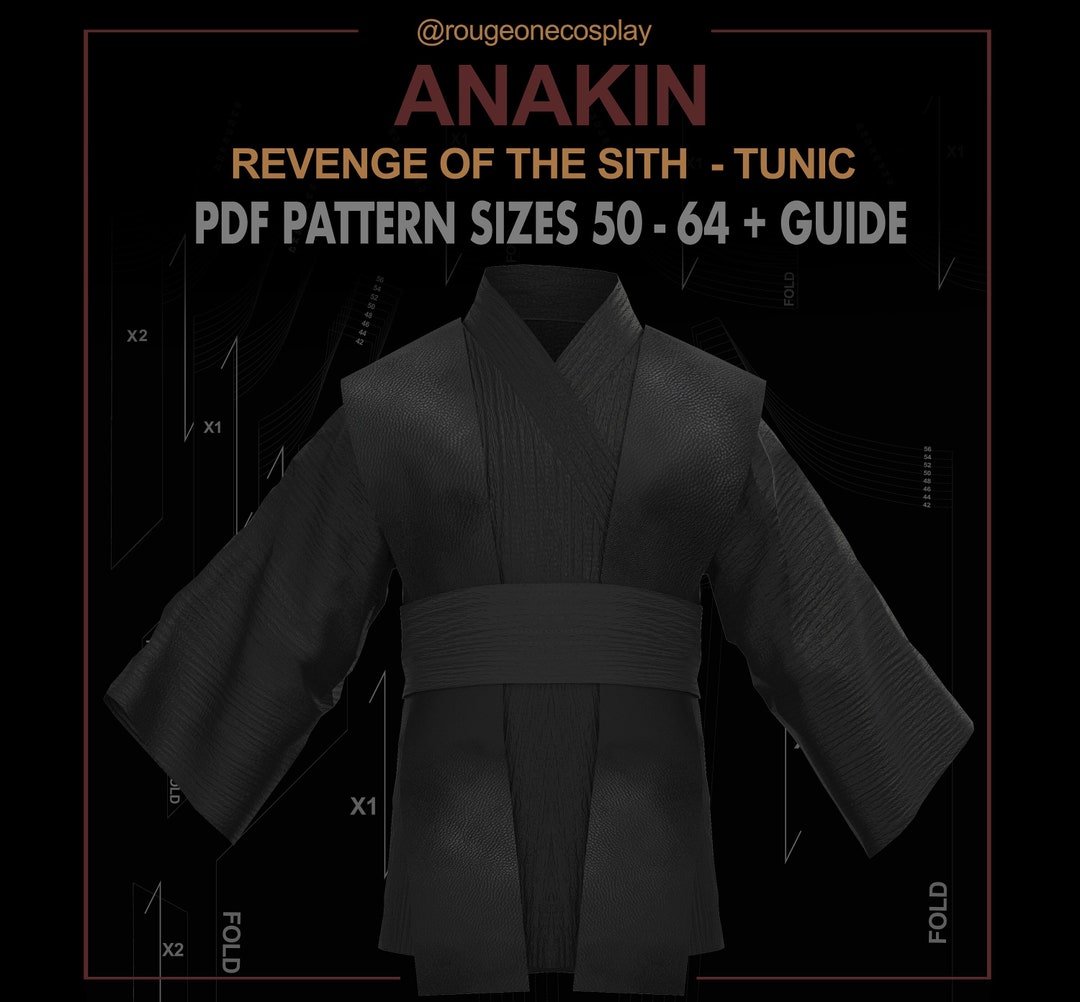 Anakin Tunic Pattern Robe Sash DIGITAL Sizes 50-64 Guide / Jedi Suit - Etsy