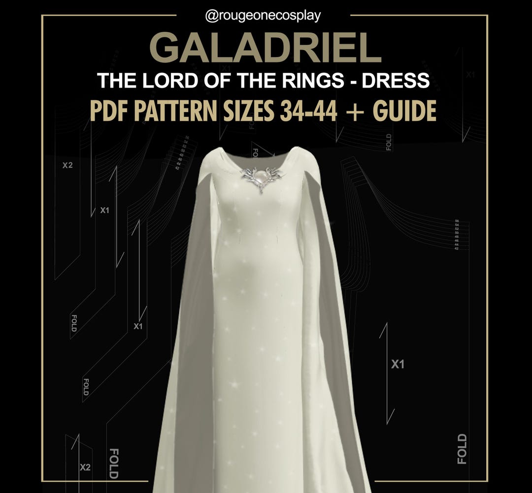 Galadriel Dress Costume Pattern: Elven Gown (sizes 34-44) (PDF Pattern ...