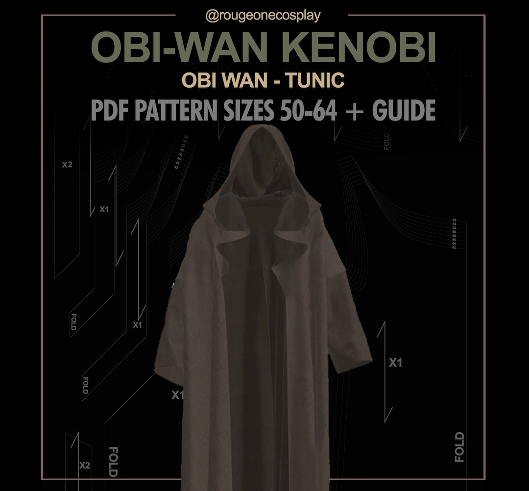 Obi Wan Kenobi Starwars Cosplay TUNIC Pattern PDF Sizes 50-64 Guide ...