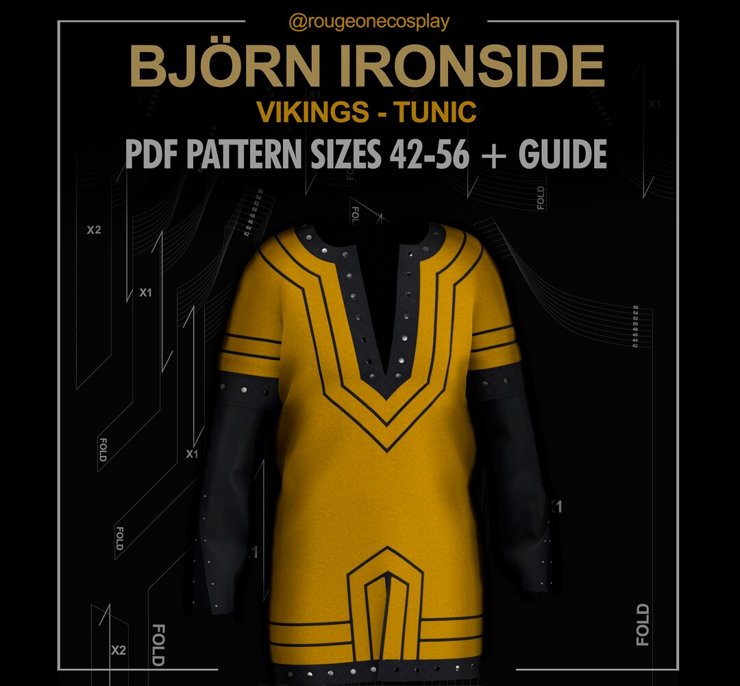 Viking Tunic Pattern Bjorn DIGITAL Sizes 42-56 EN/ES Guide for Cosplay - Etsy
