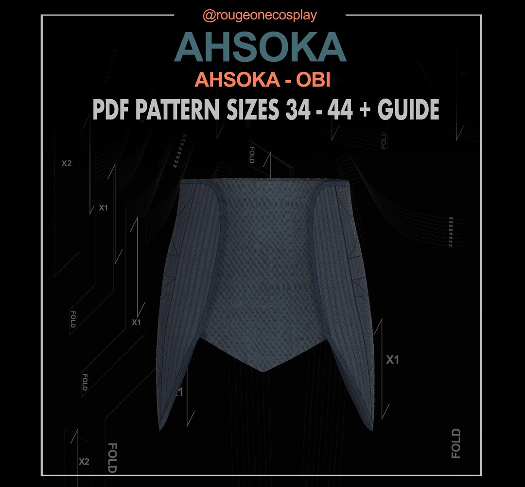 Ahsoka Sewing Pattern Diy Starwars Cosplay Belt Patrón DIGITAL Tallas ...