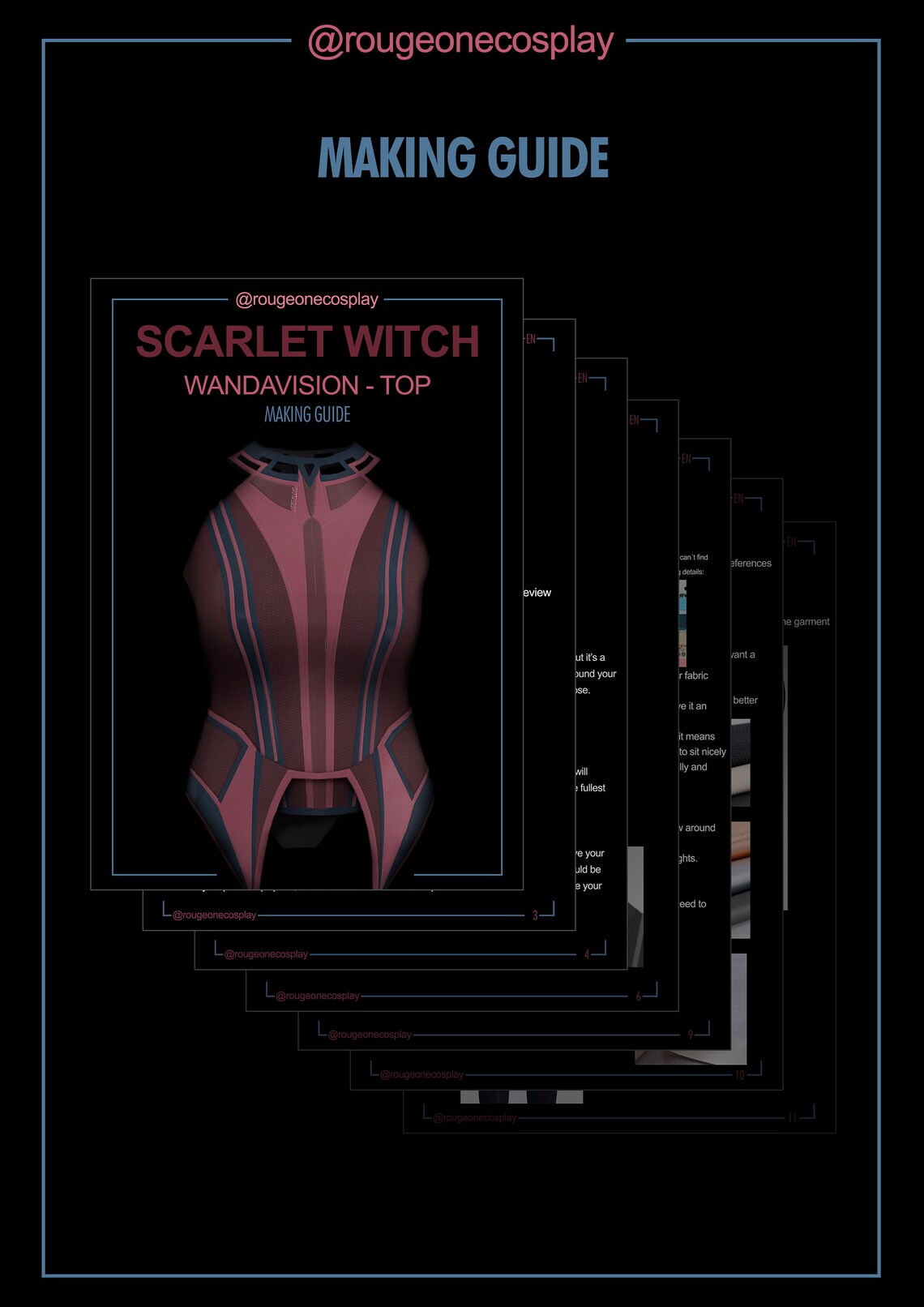 Scarlet Witch Cosplay Costume PANTS TOP Pdf Pattern 36-44 - Etsy