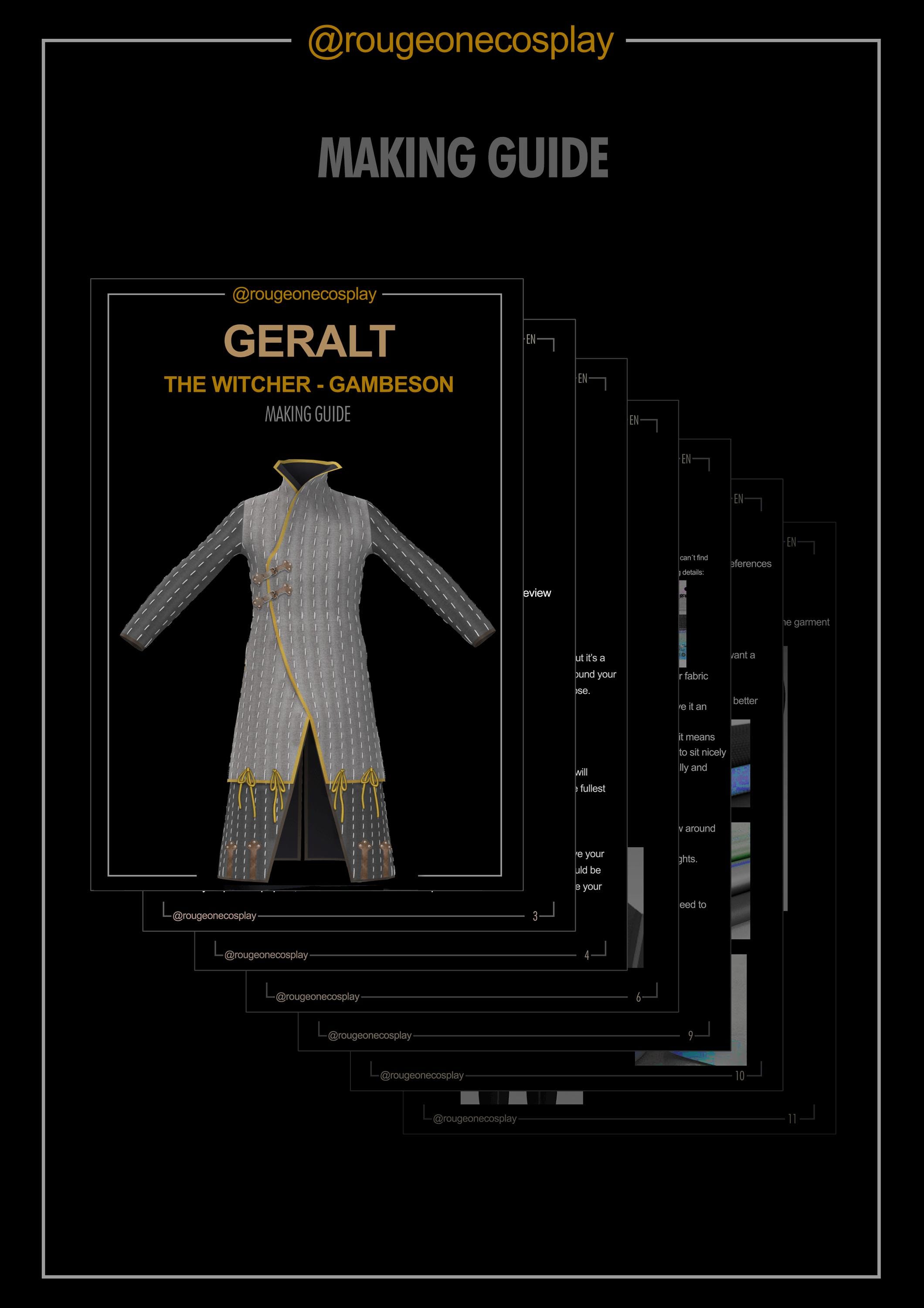 Witcher Gambeson Sewing Pattern: Geralt of Rivia Costume (sizes 46-68 ...
