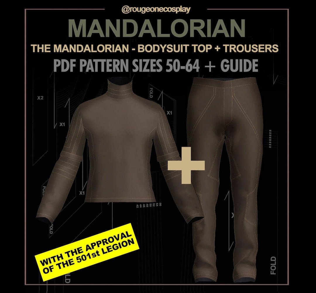 Mandalorian Flight Suit Cosplay Starwars TOP TROUSERS DIGITAL Pattern Pdf Sizes 50-64 Guide ...