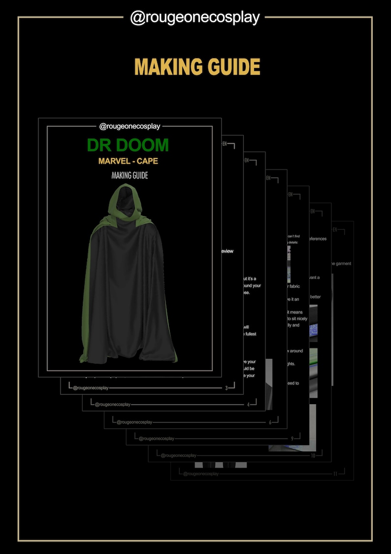 Dr Doom Cloak Cosplay Costume Pattern, Marvel Cape (digital Download ...