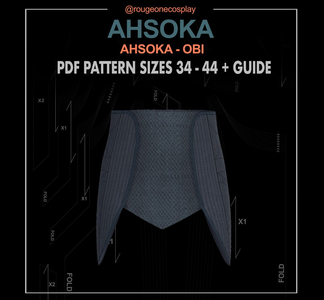 Ahsoka Sewing Pattern Diy Starwars Cosplay OBI Patrón DIGITAL Tallas 34 ...