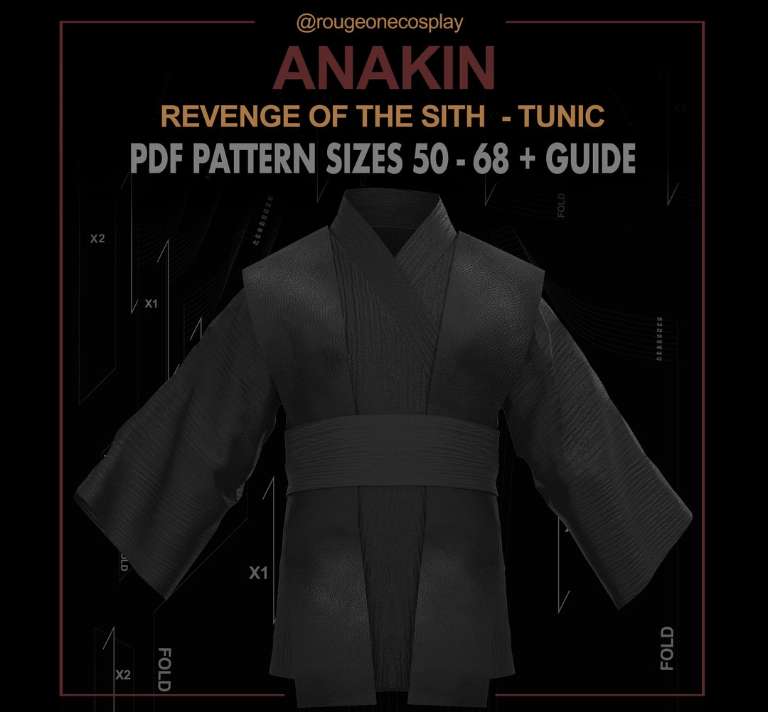 Anakin Tunic Pattern Robe Sash DIGITAL Sizes 50-68 Guide / - Etsy