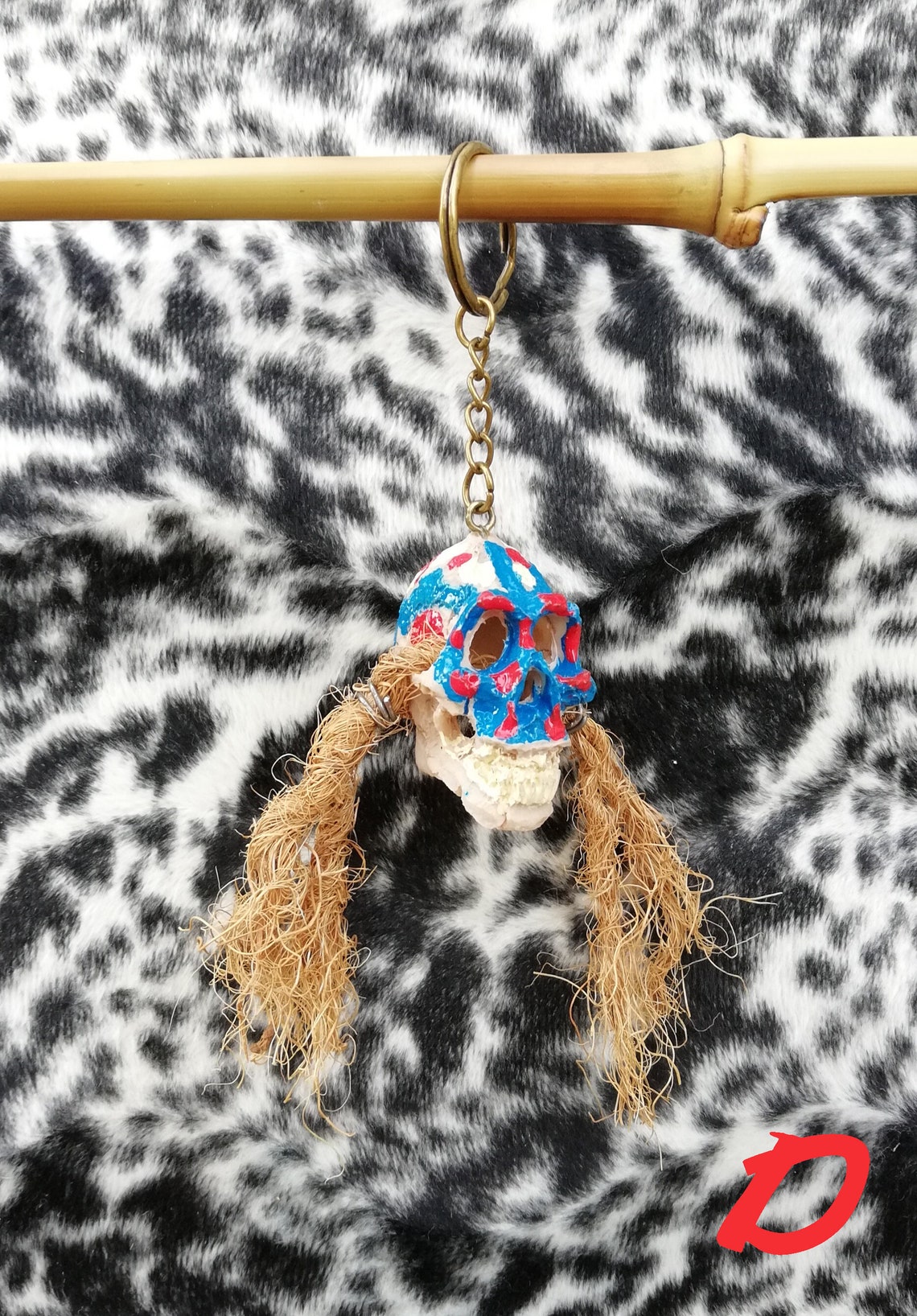 Tiki Voodoo Keyring Painted Skull - Etsy