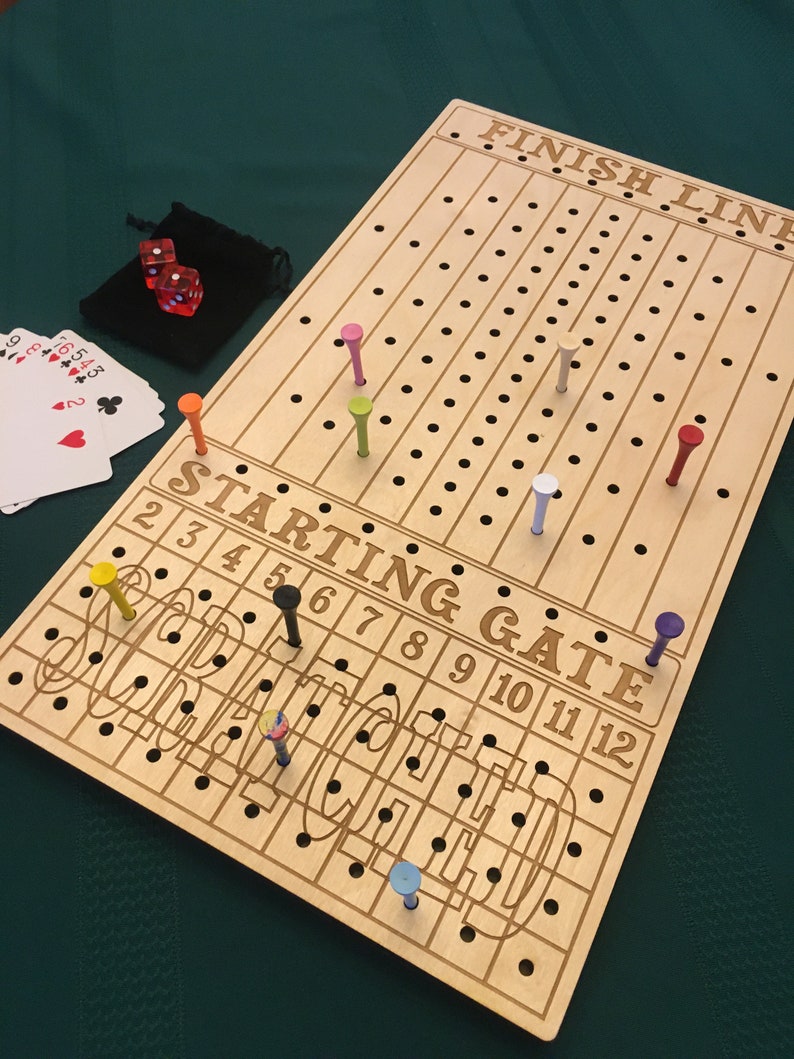 Horse Race Board Game Wood With Golf Tees Etsy