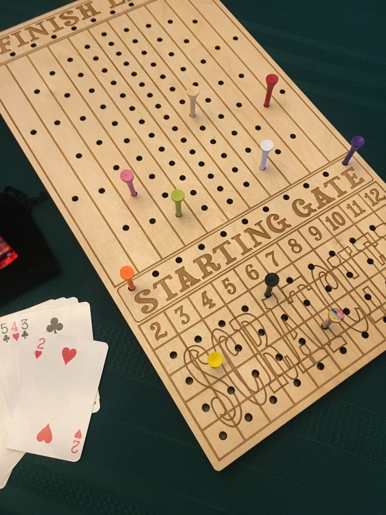 Horse Race Board Game Wood With Golf Tees Etsy