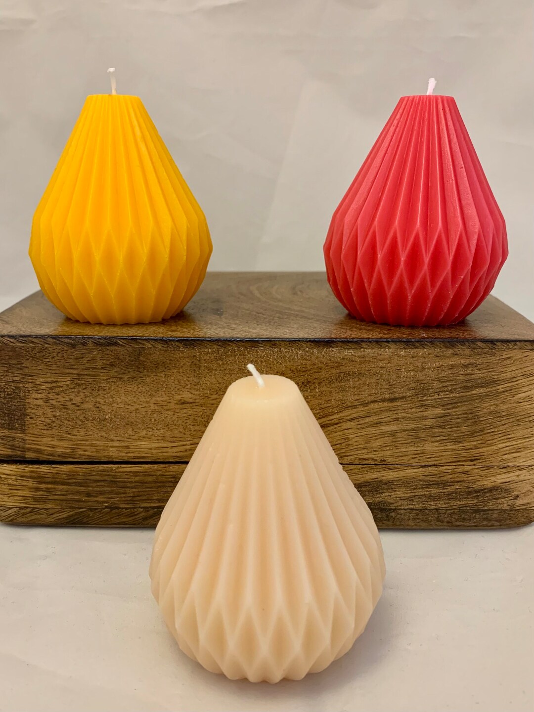 Pear Shaped Candle, Modern Candle, Origami Pear Drop Geometric Candle ...